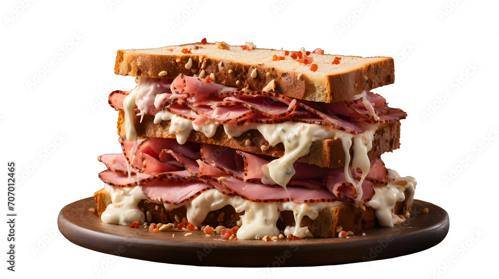 Reuben sandwich, deli classic, grilled rye bread, corned beef ...