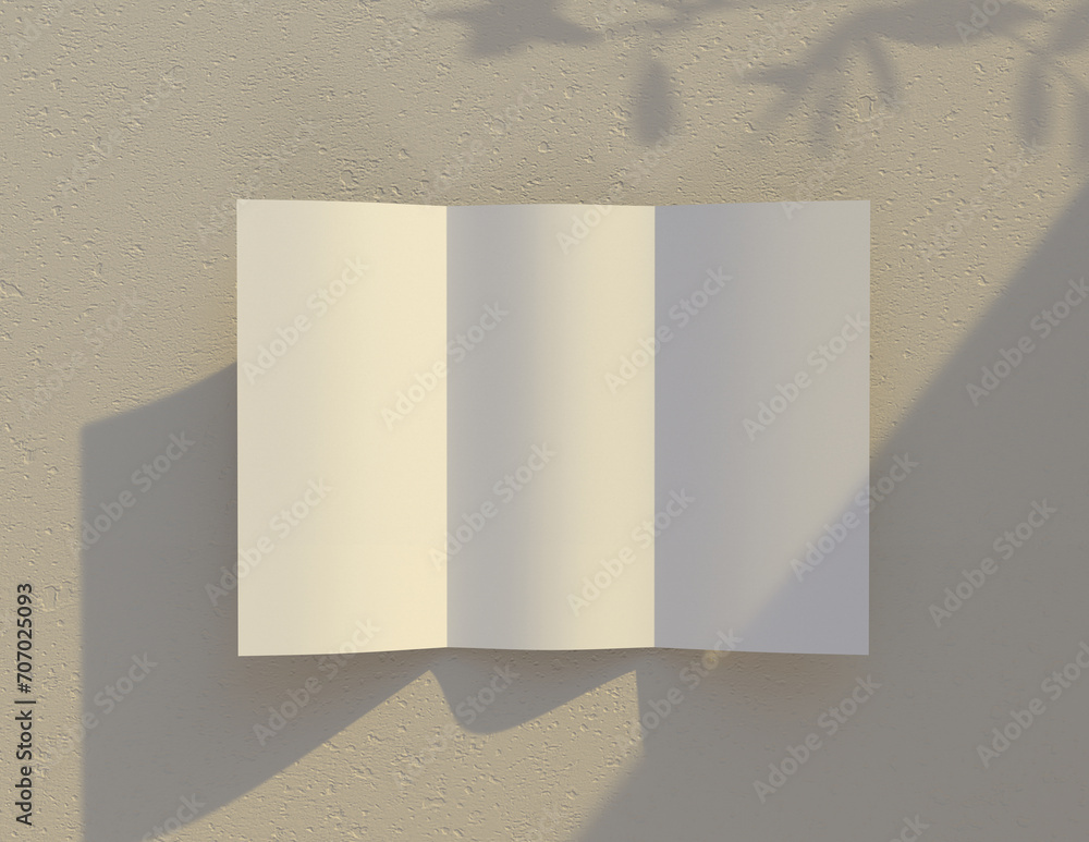 Showcase your content with this 3D illustration of a blank brochure ...