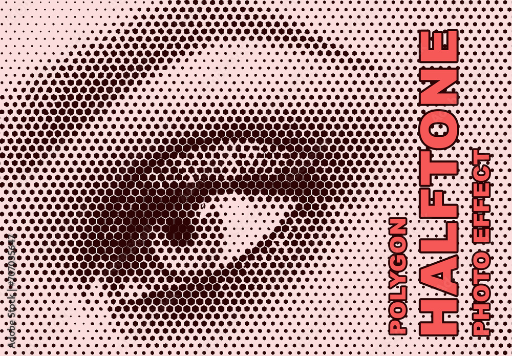 Polygon Halftone Photo Effect Stock Template | Adobe Stock