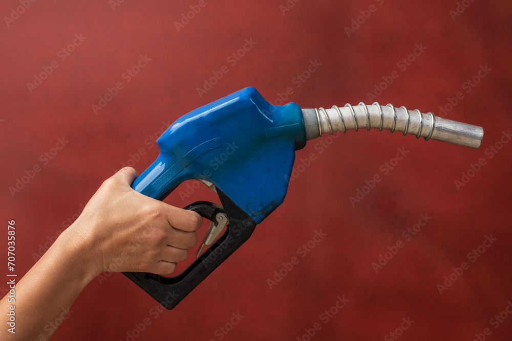 Fuel gun. Petrolic nozzle gas pump filling dispenser of gasoline refuel ...