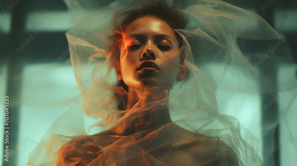 Visual representations conveying the inner struggles of a woman dealing ...