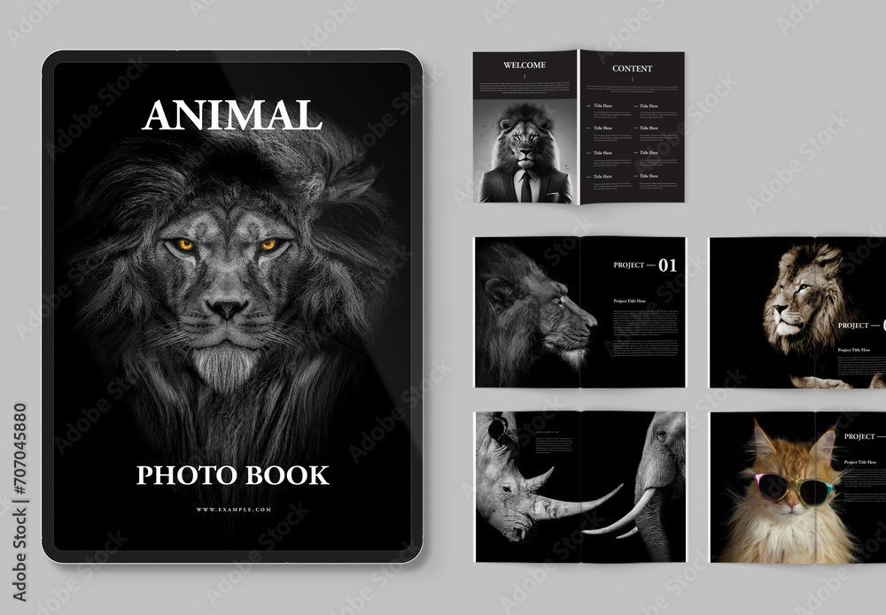 Animal Photo Book Stock Template | Adobe Stock