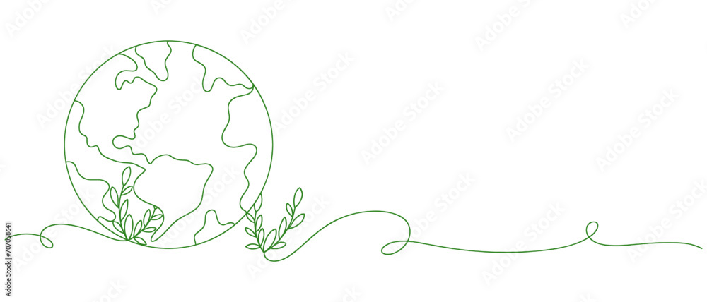 Environment earth line art style with transparent background Stock ...