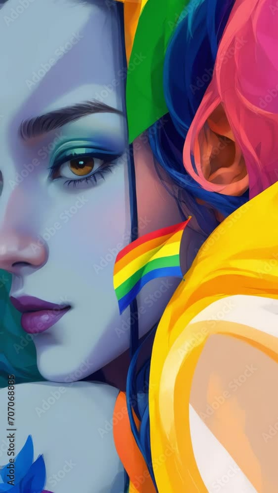 BIPOC LGBT+ concept, pride flag, pride colours, people of colour ...