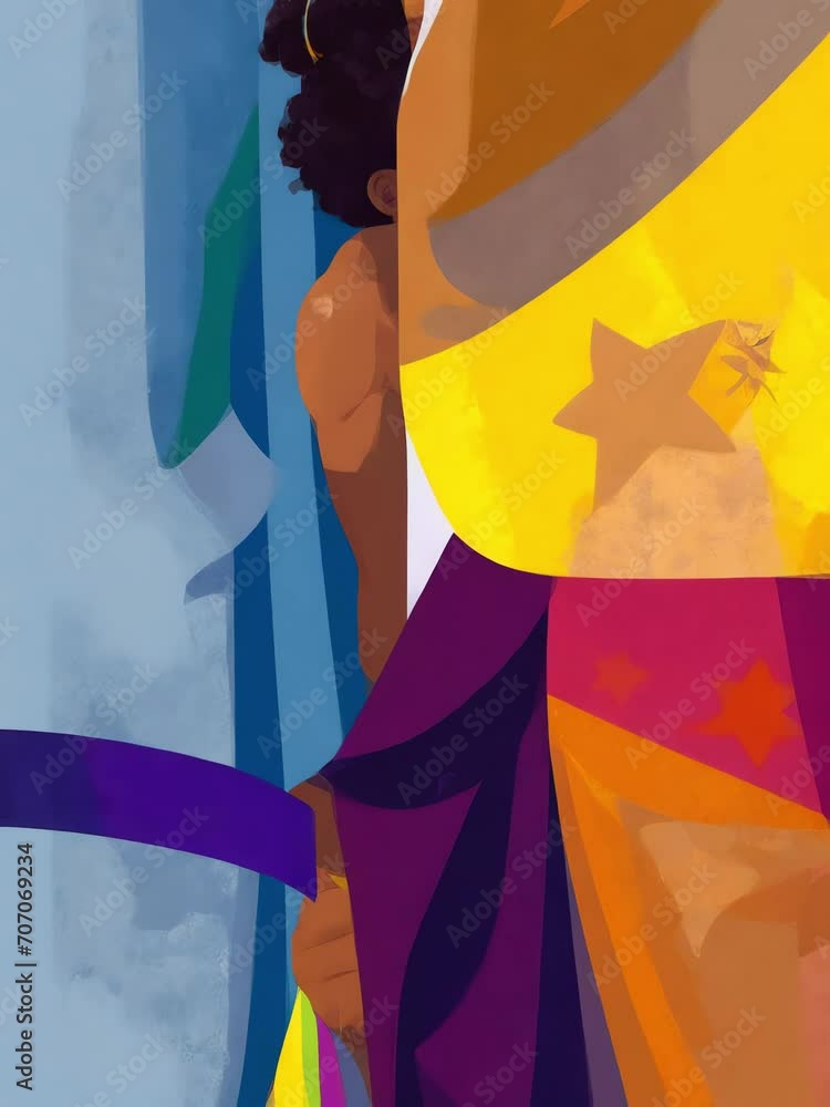 BIPOC LGBT+ concept, pride flag, pride colours, people of colour ...