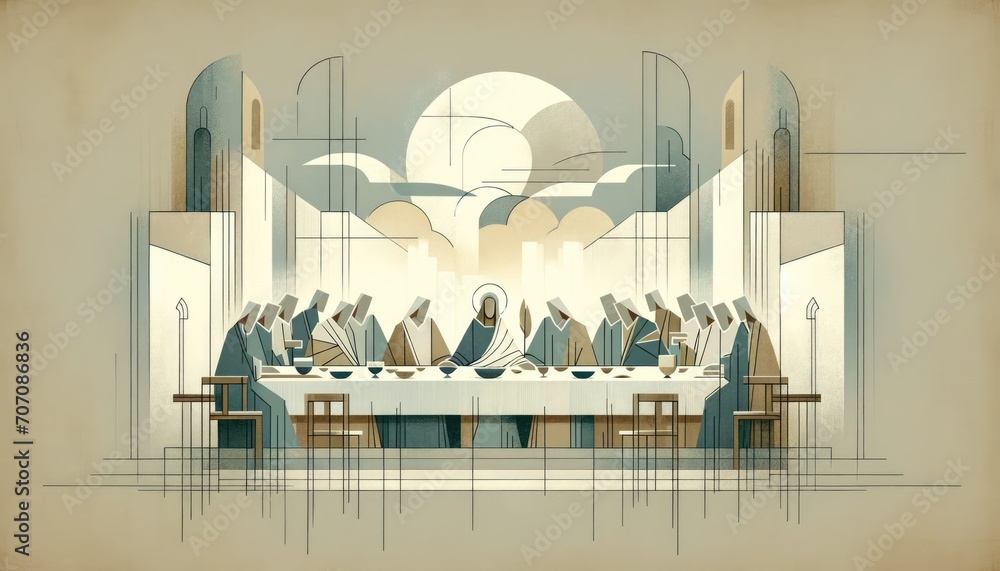 The Last Supper. Jesus. Maundy Holy Thursday. New Testament. Watercolor ...