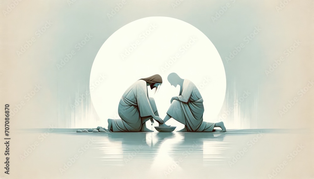Washing of the Feet. Jesus. Maundy Holy Thursday. New Testament ...