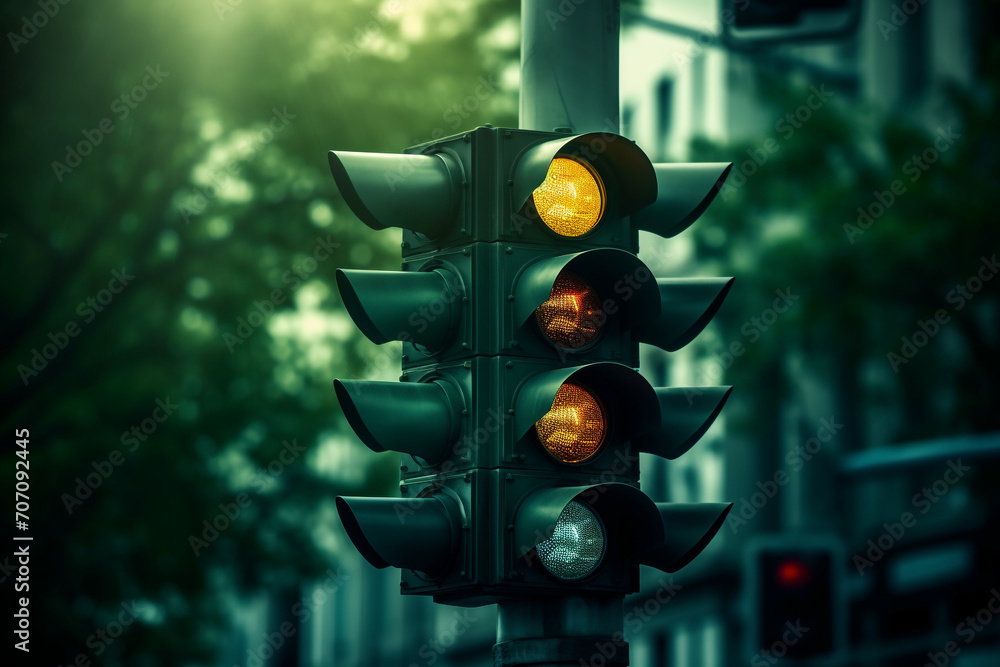 Traffic lights at the intersection, Traffic lights Stock Illustration ...
