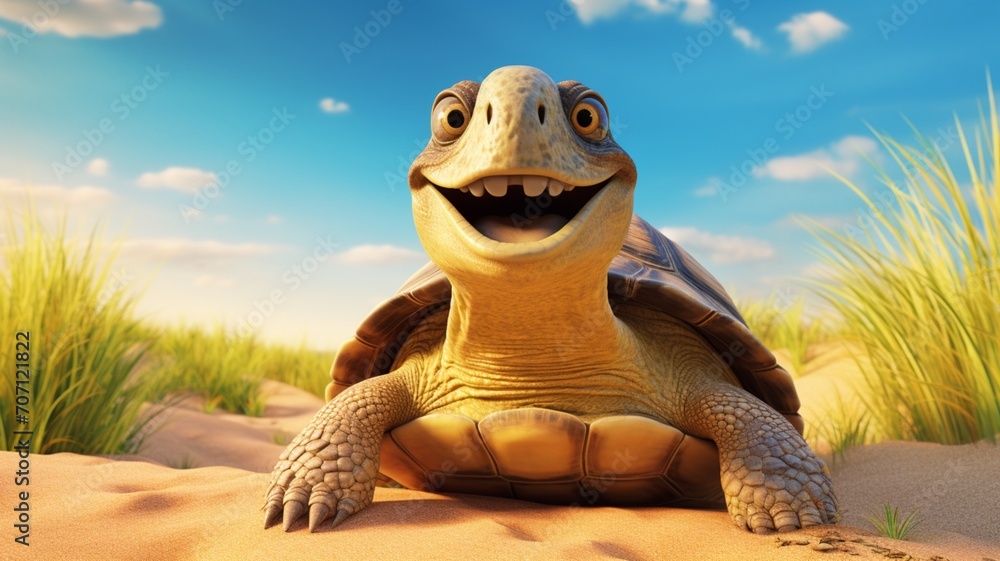 Turtle smiling snapping turtle species picture Ai generated art Stock ...