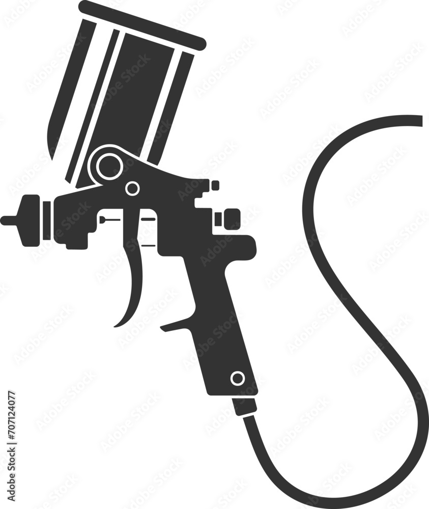 Spray gun paint is a tool for painting, spraying paint on the process ...