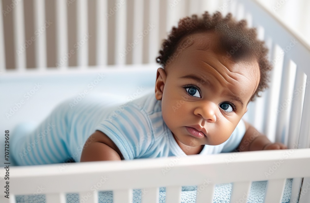 Beautiful cute african american baby portrait. Beautiful expressive ...