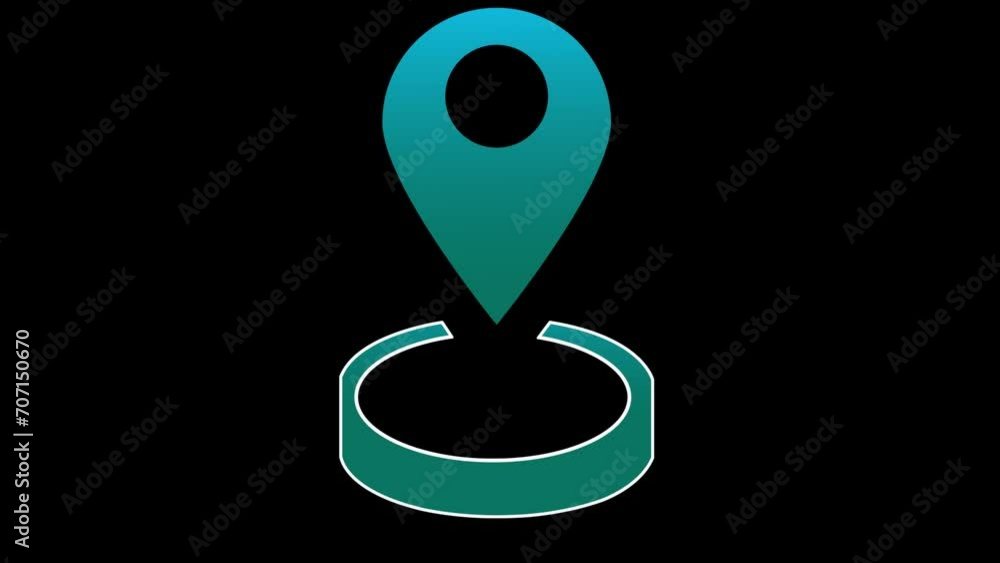 Animated location marker on transparent background with alpha channel ...