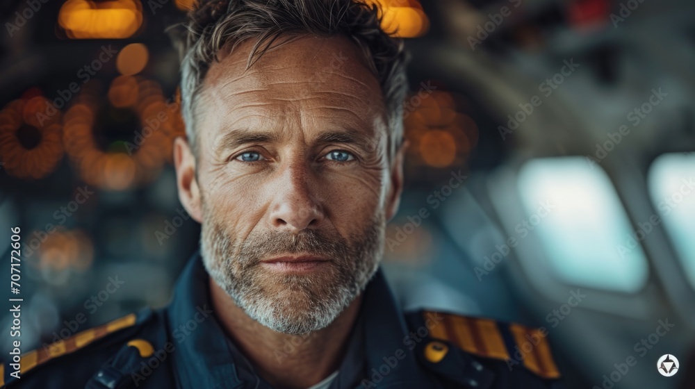 Confident male pilot in front of an airplane, epitomizing ...
