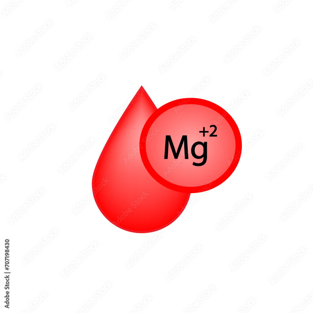 Magnesium Mg electrolyte. Icon isolated on white background ...