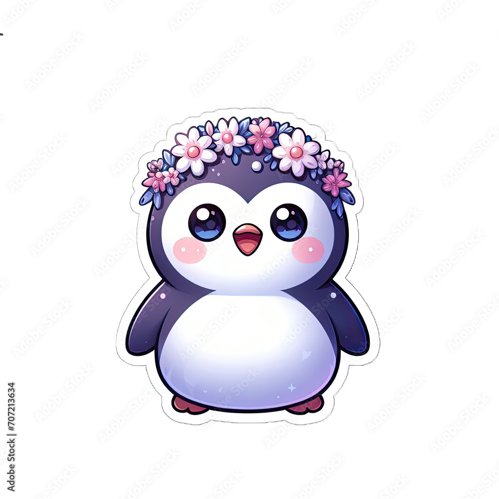 Generative AI Cute Little Penguin Sticker, cute little baby penguin ...