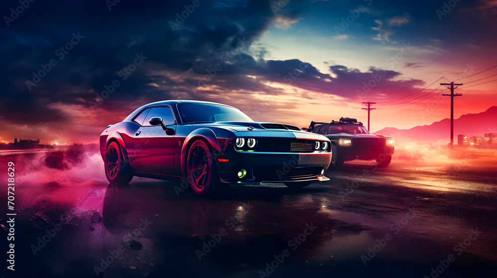 Sport car background with sleek design, capturing speed and power ...