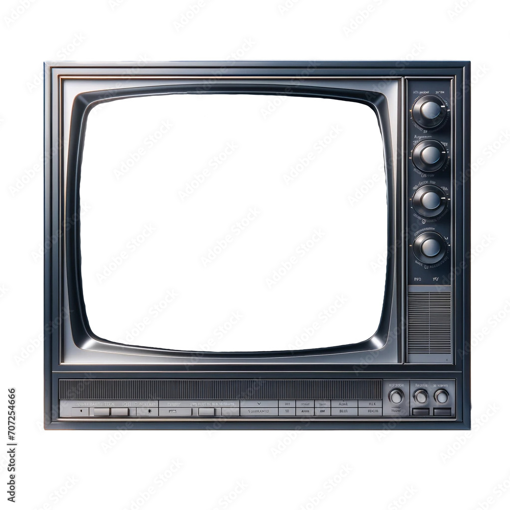 Vintage 1950s Television, Classic Retro Design, Isolated on Transparent ...