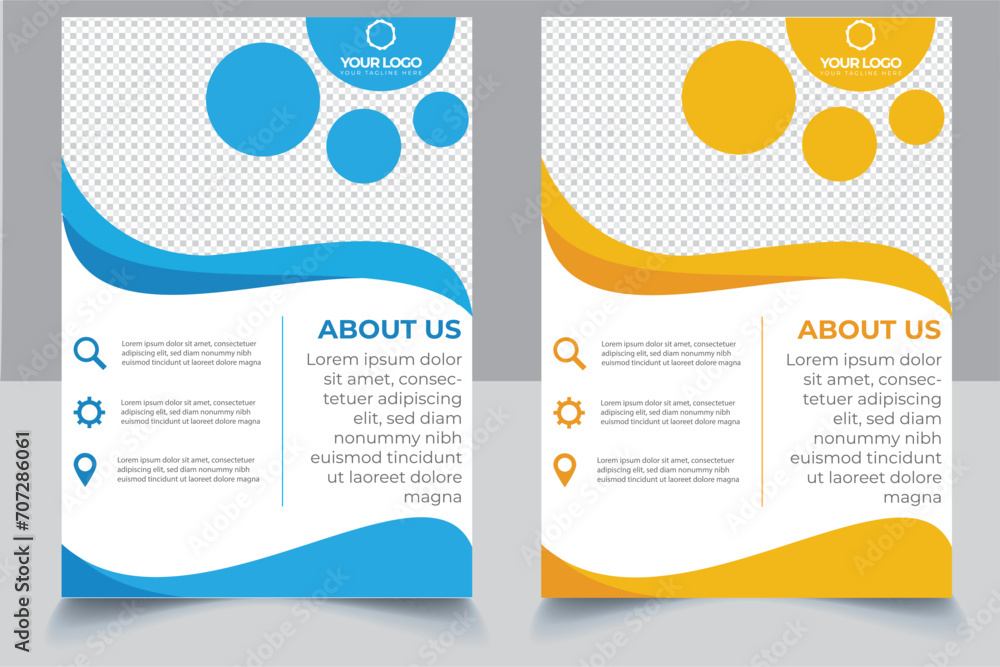 poster flyer pamphlet brochure cover design layout with circle shape ...