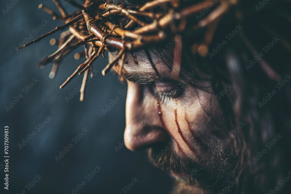Divine Sacrifice: A powerful portrayal of Jesus Christ in pain with the ...