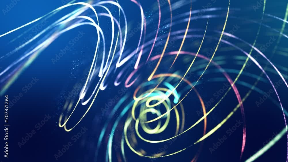 A looping animation in 4K resolution featuring abstract magical waves ...