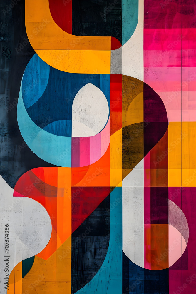 "Sinfonía Estética Contemporánea: Colores Vibrantes y Formas Dinámicas ...