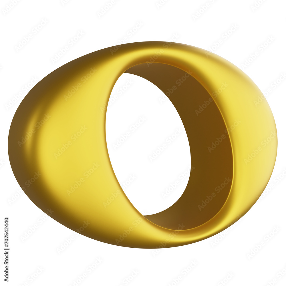 Semibreve or whole note side view metallic gold clipart flat design ...