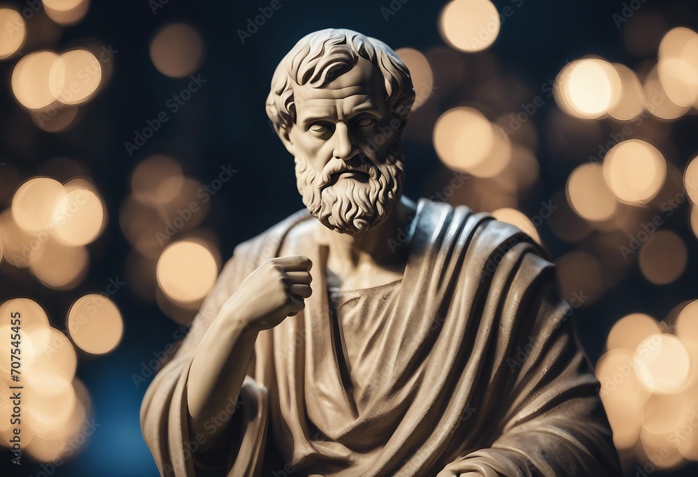 Illustration of the sculpture of Aristotle The Greek philosopher ...