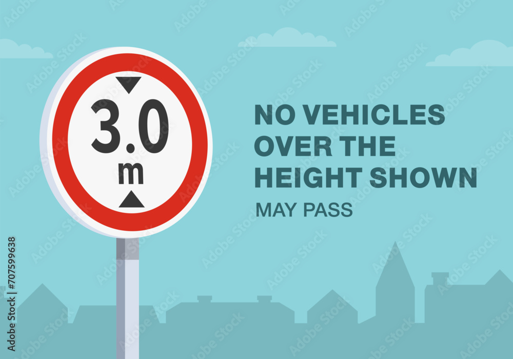 Safe driving tips and traffic regulation rules. Close-up of an european ...