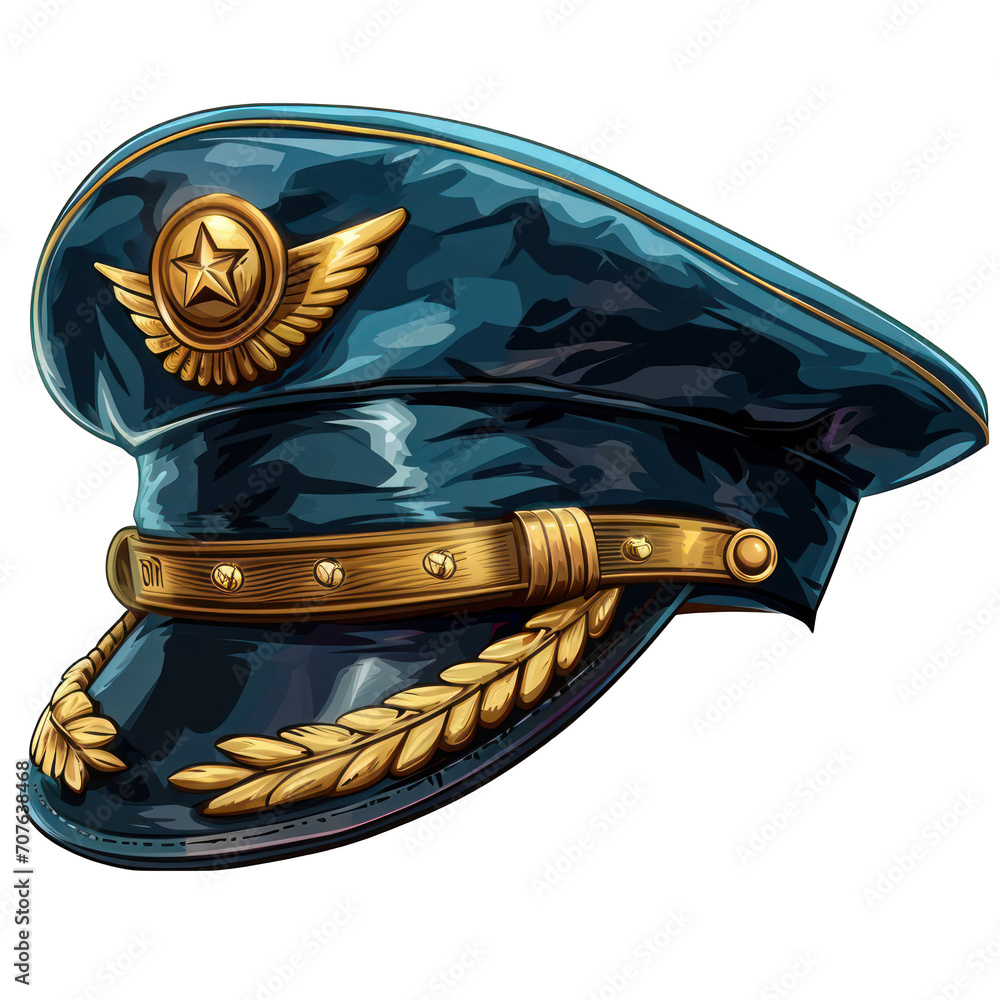 Cartoon Pilot Hat Aviation Isolated on Transparent or White Background ...