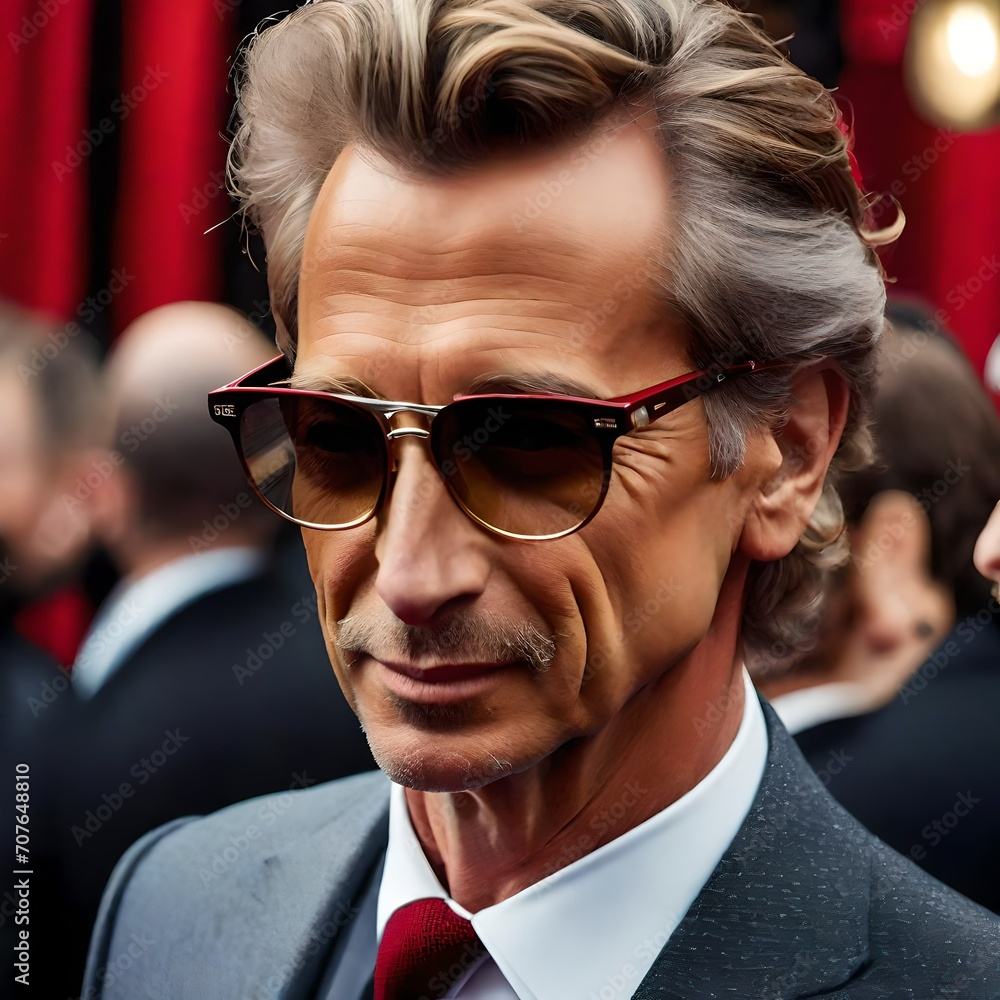 Foto de man male movie star on a red carpet awards event with ...
