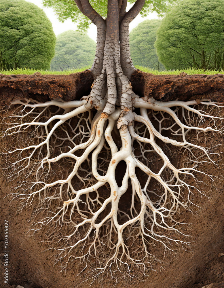 root system of a tree deep underground Stock Photo | Adobe Stock