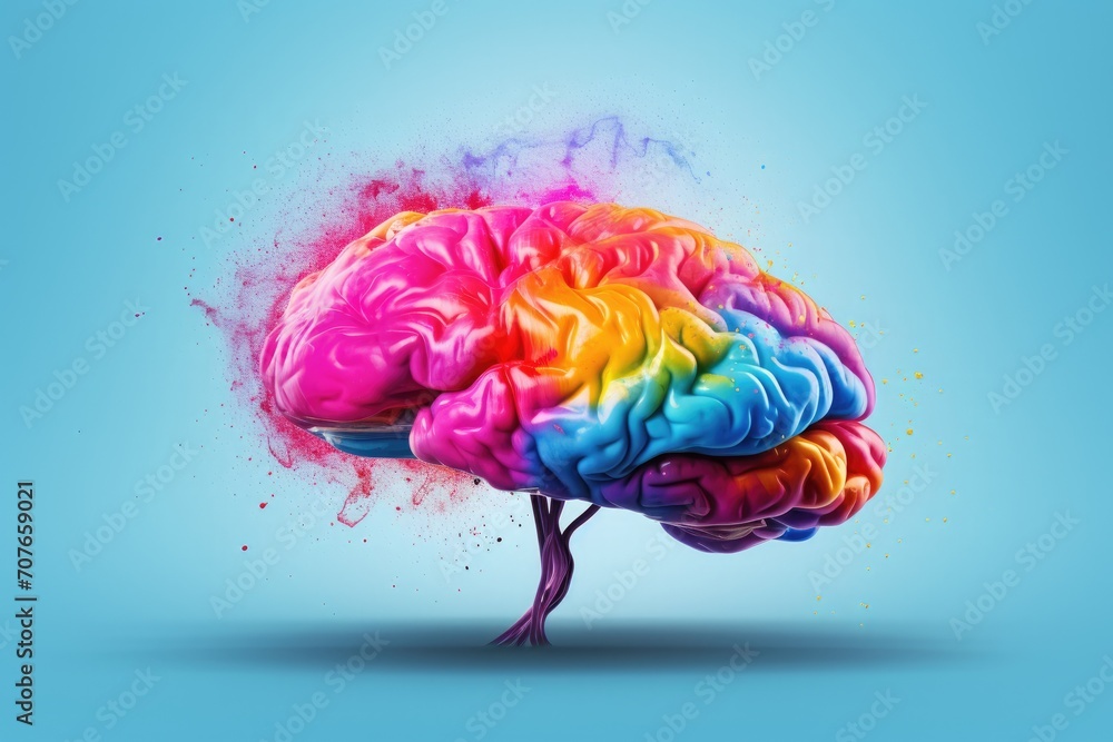 Brain Illustration depicts the intersection of psychology, cognitive ...