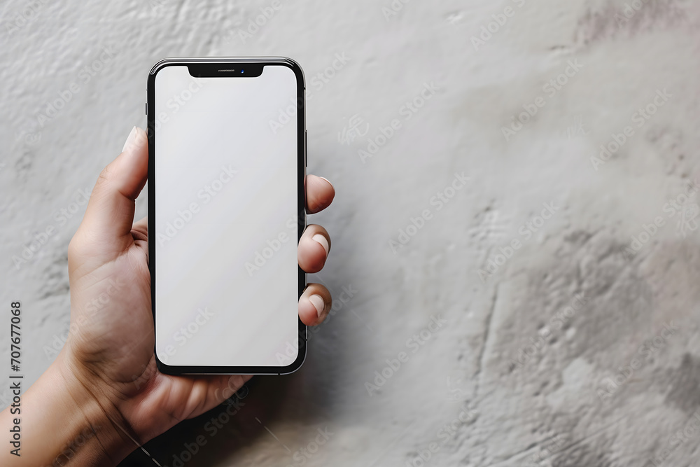 realistic front view smartphone mockup mobile iphone, frame with blank ...