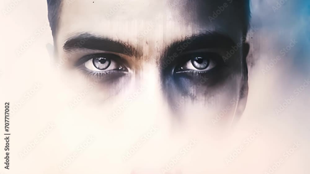 Mystical creepy creature in the shadows. Scary ghost human with smoke ...