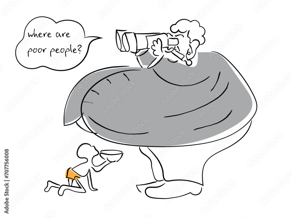 line art vector of representation of filthy rich and their indifference ...