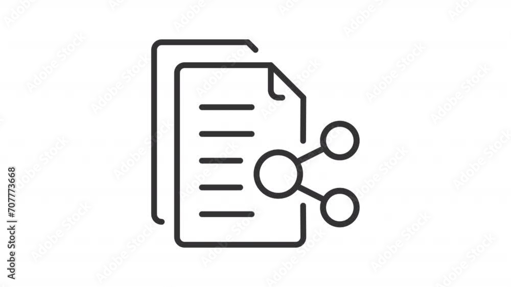 Share document line animation. Digital file animated icon. Send ...
