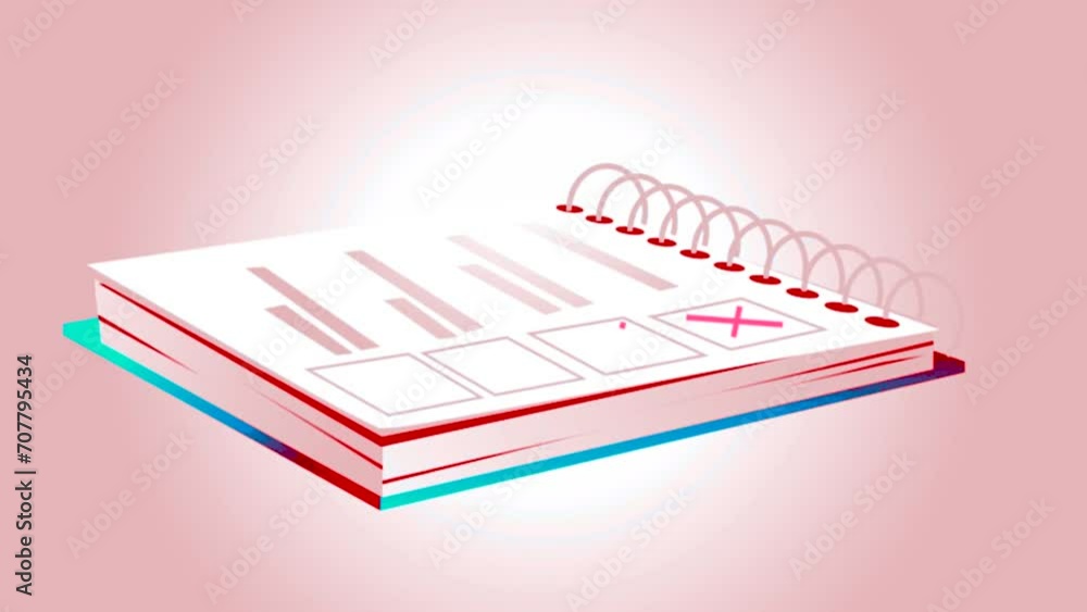 checklist animation video on the activity list board. clipboard with ...