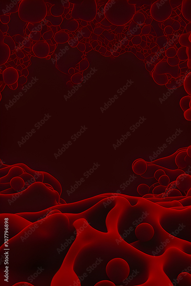 3D rendered illustrations of an artery vein with walls red blood cells ...
