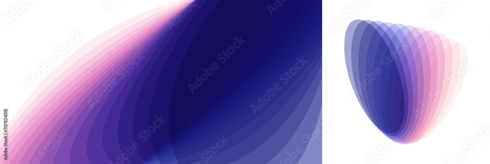 Abstract background with dynamic effect. Emblem of translucent oval ...