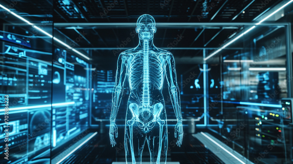 X-ray and MRI of the body in the clinic. Medical diagnostics. Stock ...