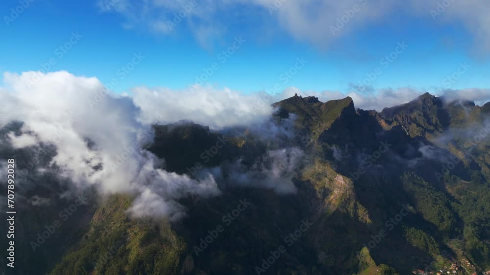 Vidéo Stock This video still, captured by a drone above Madeira ...