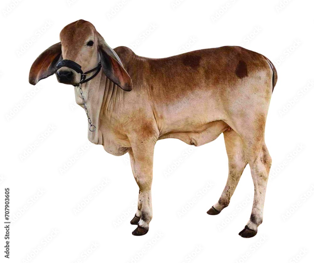 Brahman cattle standing isolated on white background. Stock Photo ...