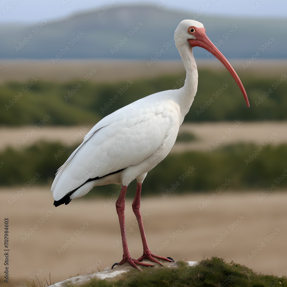 white ibis (eudicimus albus), bird that lives in tropical and ...