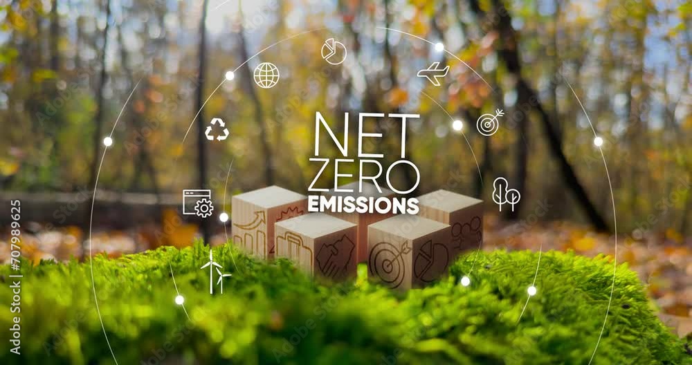 Net zero and carbon neutral concept. Net zero greenhouse gas emissions ...