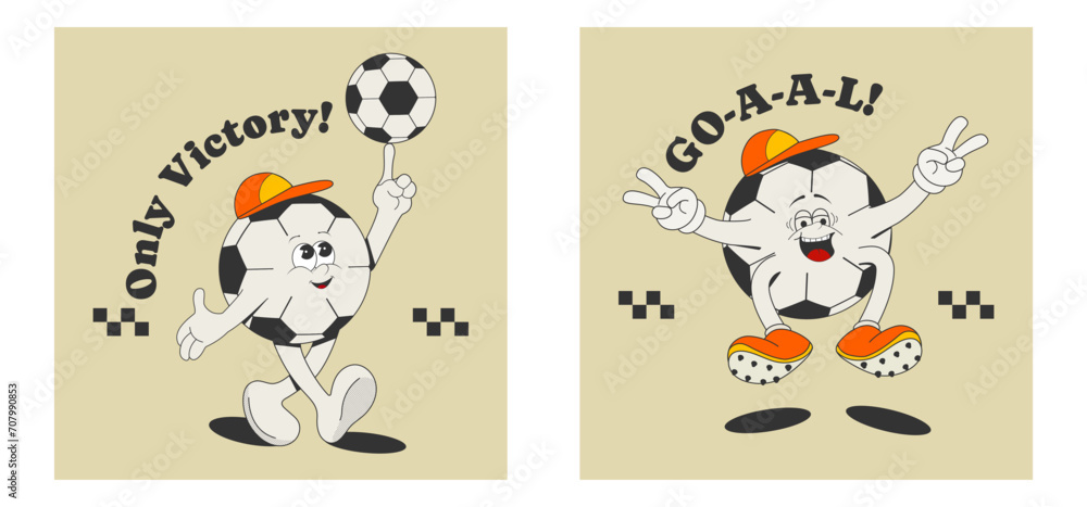 Vetor de Design of a football print, poster, postcard, cover. A cartoon ...