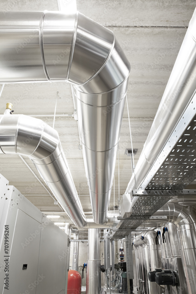 HVAC system pipes, handling heating, ventilation, air conditioning, and ...