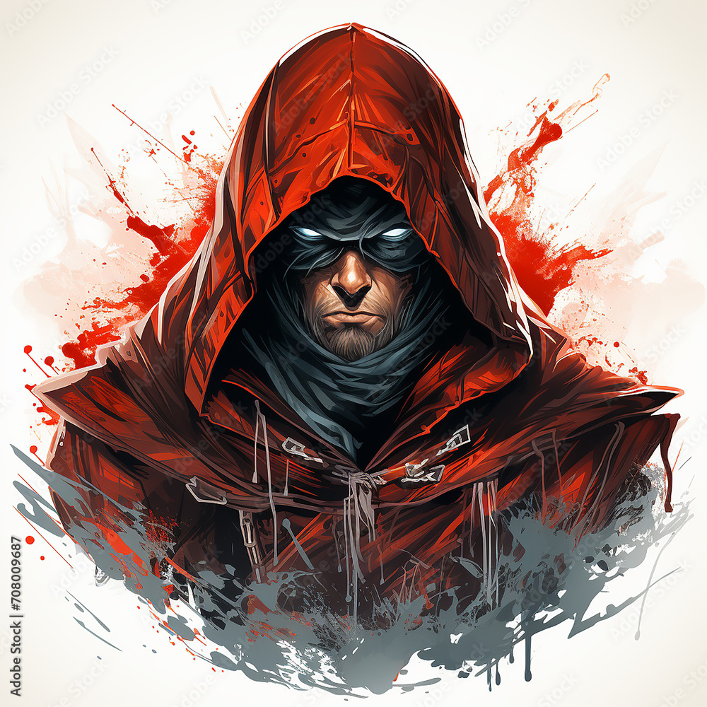 vector Assassin with two swords for esport gaming with white background ...