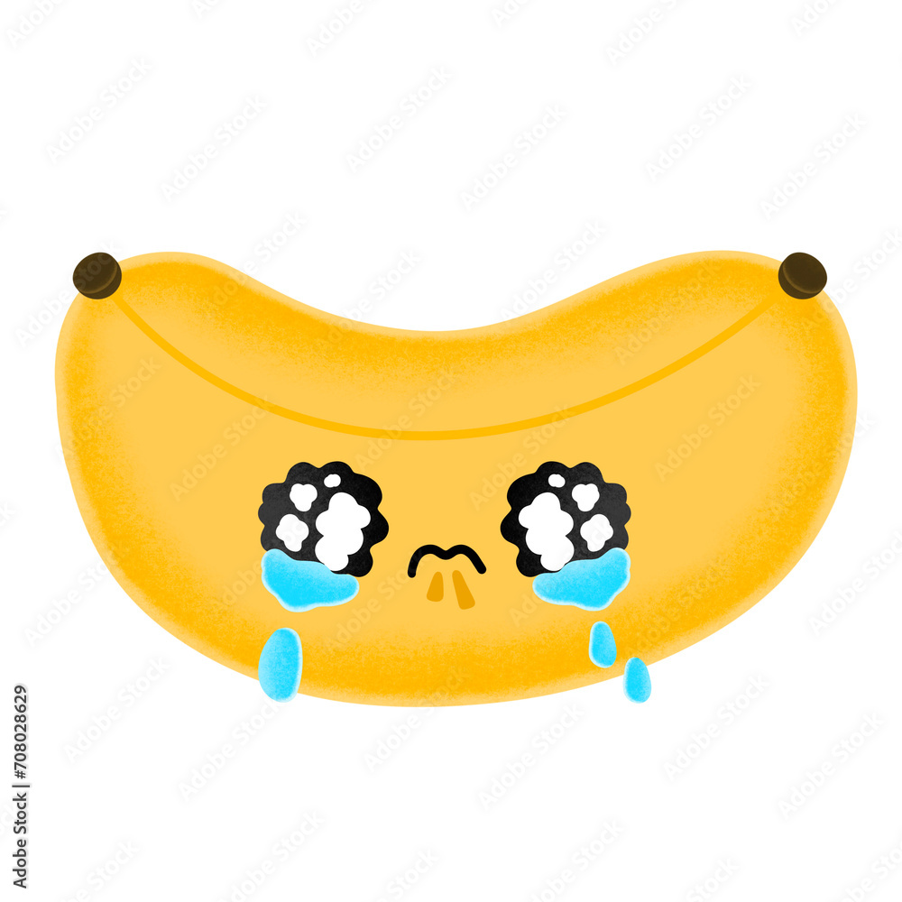 Cute Banana Emoji Mascot Character Kawaii Cartoon illustration Banana ...