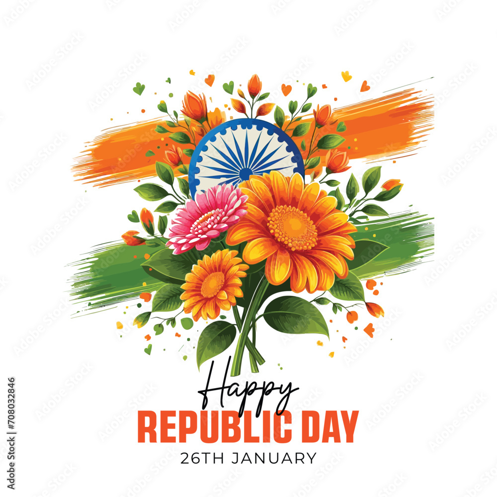 Vector happy republic day india 26th january with republic day poster ...