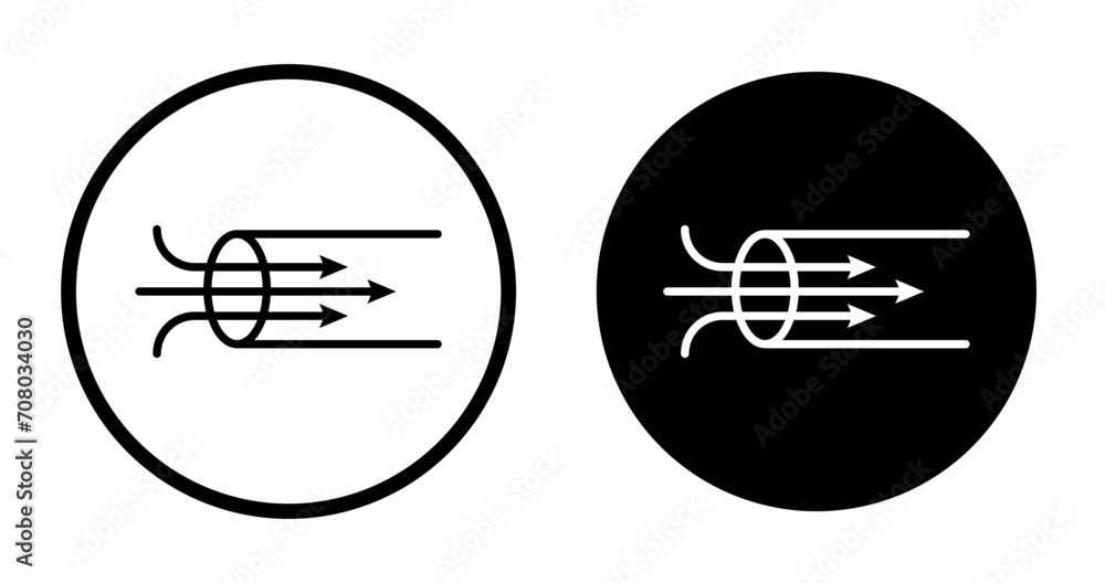 Vetor de Suction process icon set. Vaccum air suction vector symbol in ...